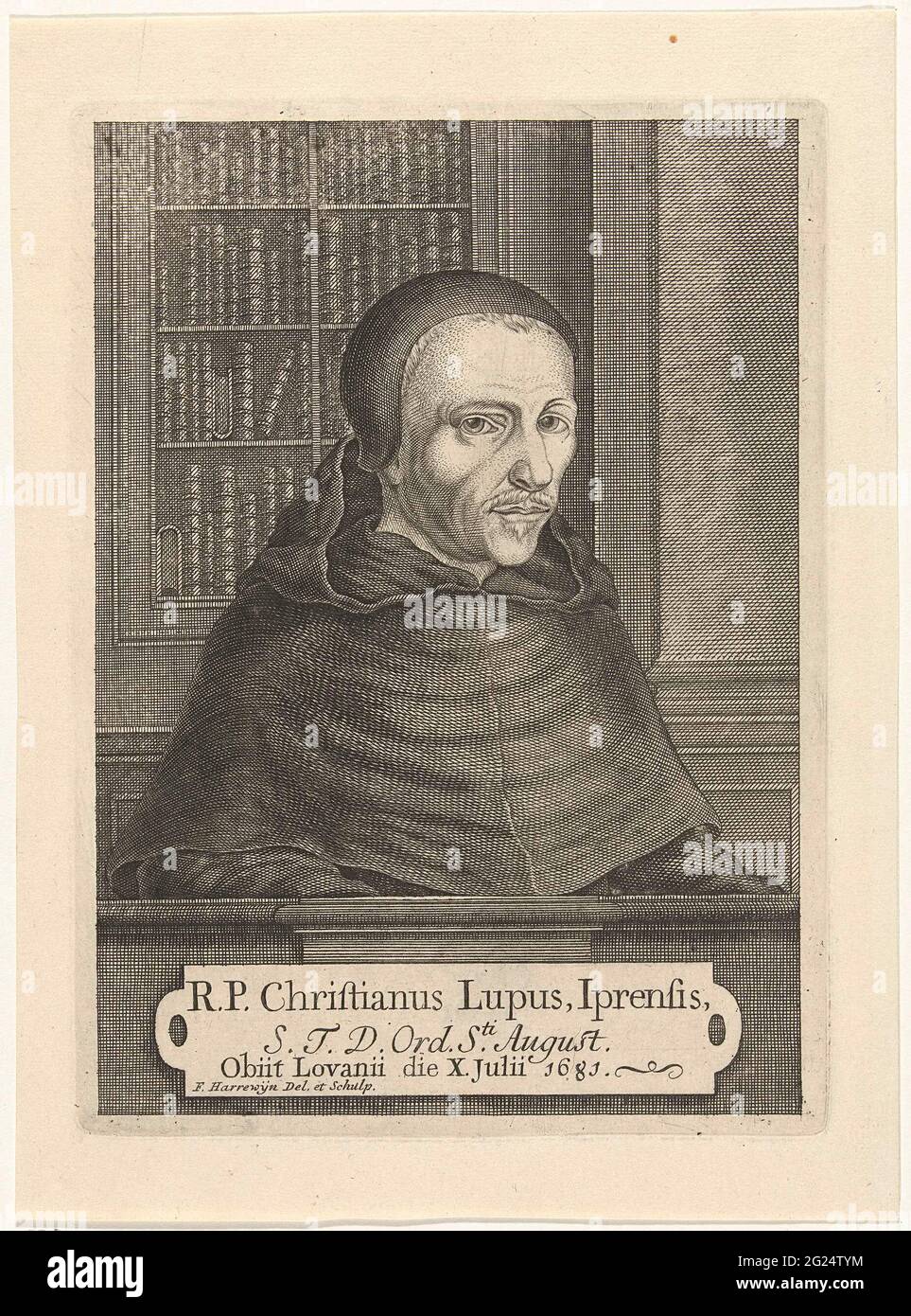 Portrait of Christianus Lupus. Portrait in half to the right of the ...