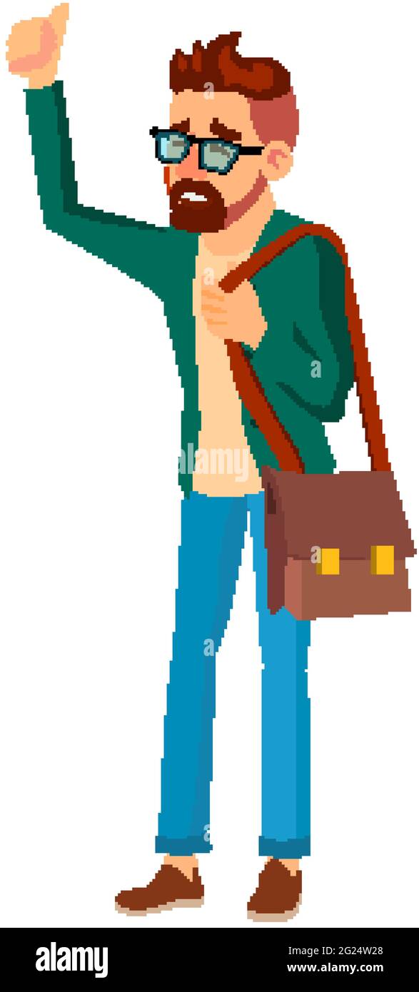 young man manager celebrate success achievement cartoon vector Stock ...