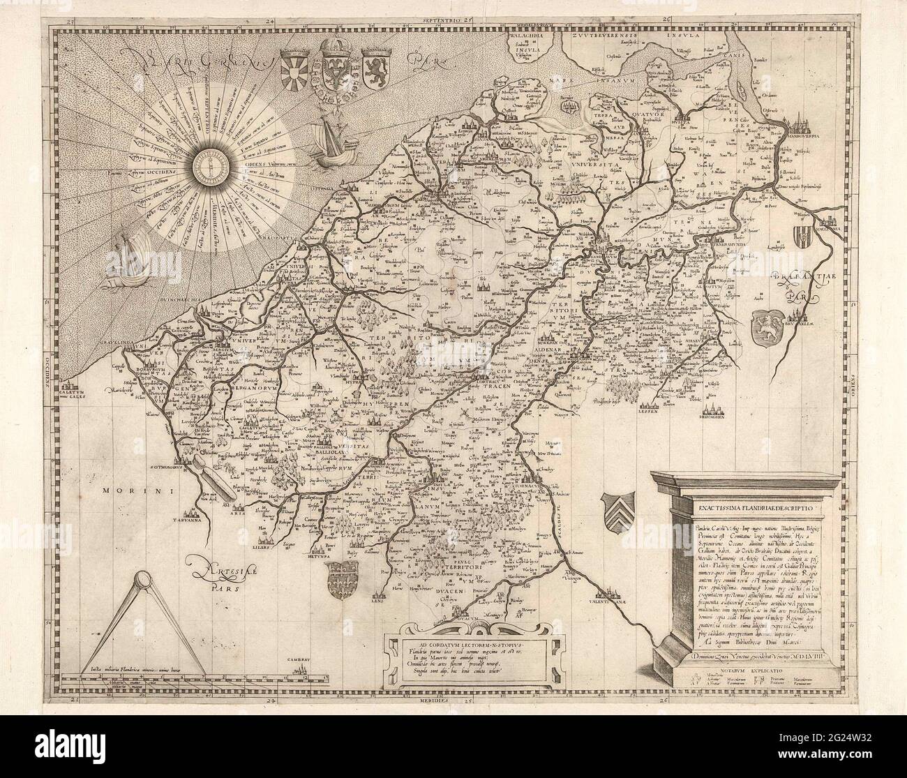 Map of Flanders; Exactissima Flandriae Descriptio. Map of Flanders. At ...