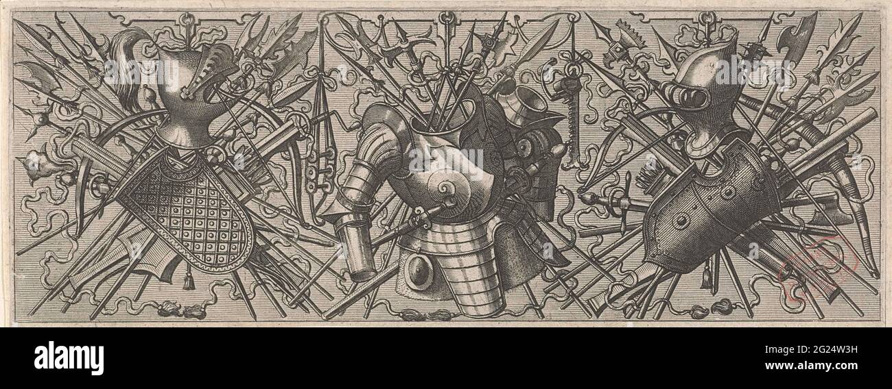 Frisian with links a helmet, a shield and crossed stick weapons and ...