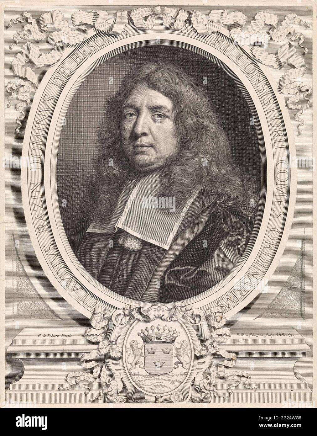 Portrait of Claude Bazin the Desis. Portrait in gowns of the lawyer and ...