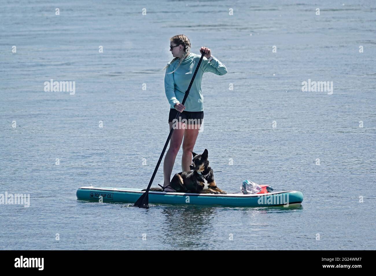 In warm summer weather paddleboarders, kayakers, rafters and floaters ...