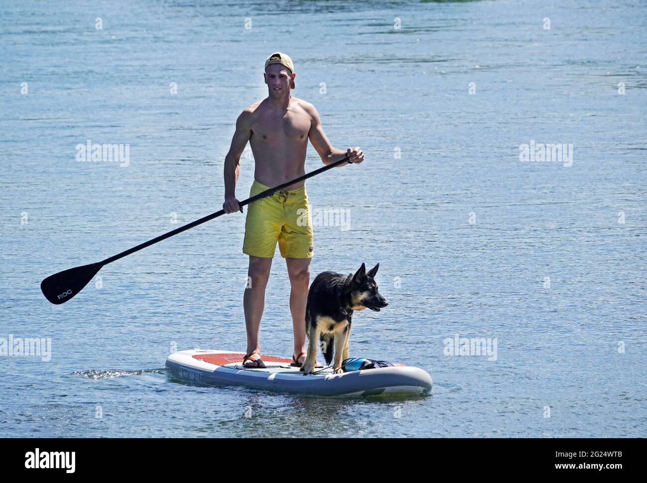 In warm summer weather paddleboarders, kayakers, rafters and floaters ...