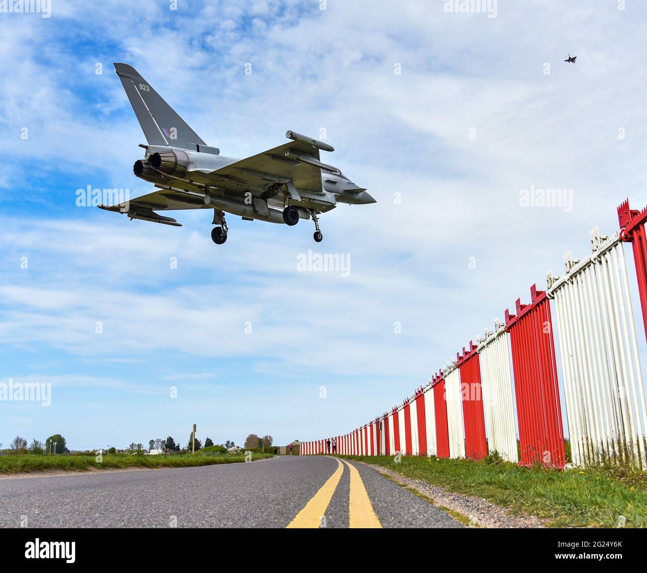 RAF Eurofighter Typhoon FGR4 Overhead at RAF Coningsby Stock Photo - Alamy