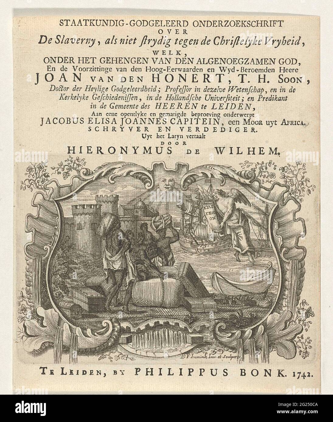 Slaves at Fort Elmina in Ghana; Title page for: Jacobus Elisa Joannes ...
