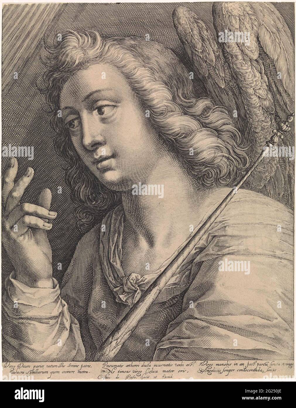 Annunciation (Engel Gabriel). The angel Gabriel, with a staff in hand ...