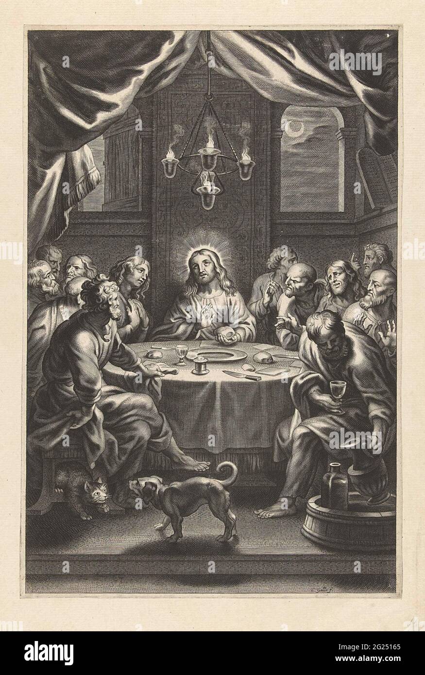 Last Supper. Christ is with the disciples to the last supper. He keeps ...