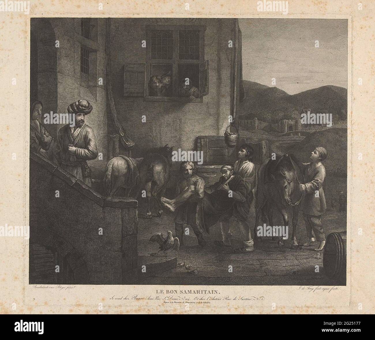 The Merciful Samaritan; Le Bon Samaritain. Arrival at the inn. The ...