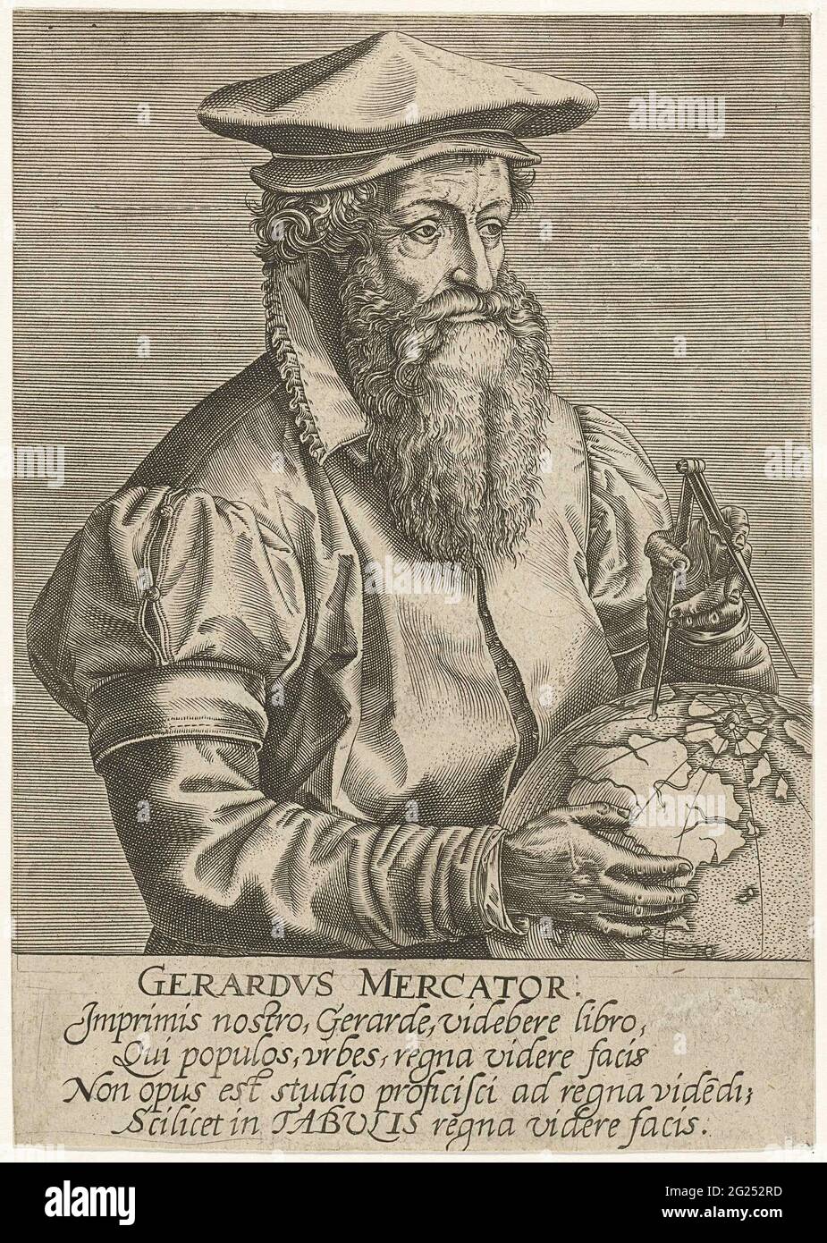 Portrait of Gerardus Mercator; Gerardvs Mercator; Portraits of famous ...