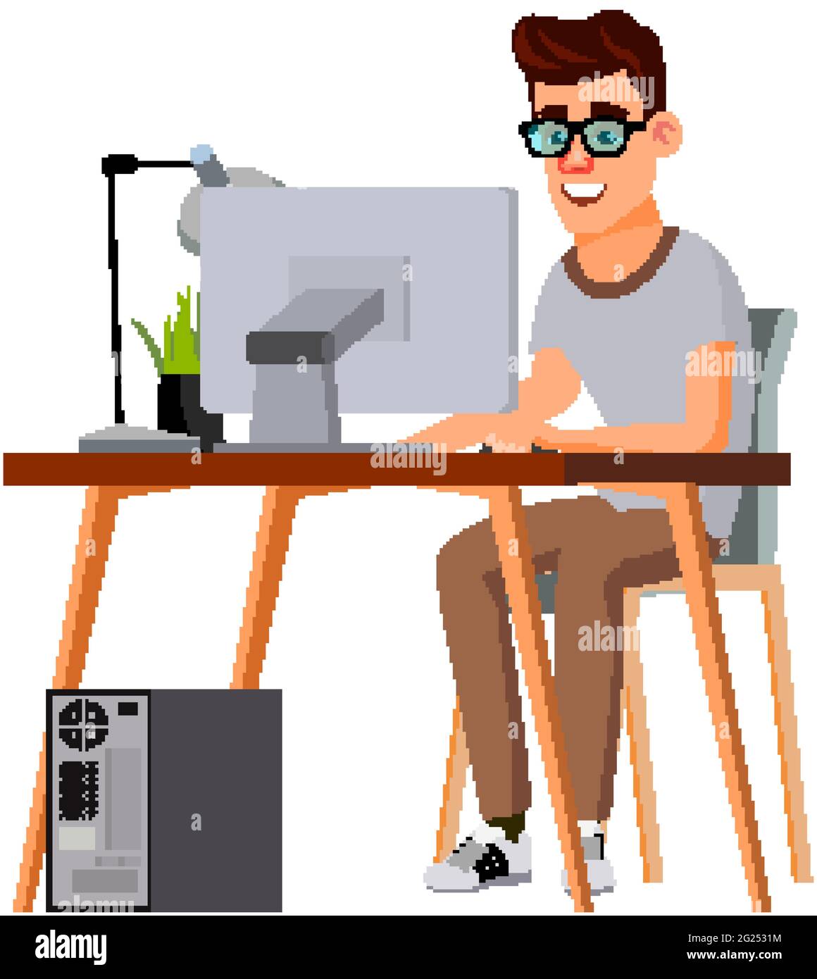 young man programmer developing computer program cartoon vector Stock ... young man programmer developing computer program cartoon vector Stock ...
