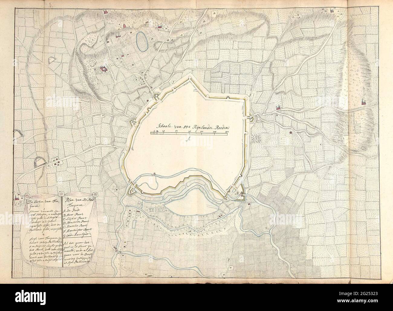 Tongeren map, ca. 1701-1715; Plan of the city of Tongeren. Map of the ...
