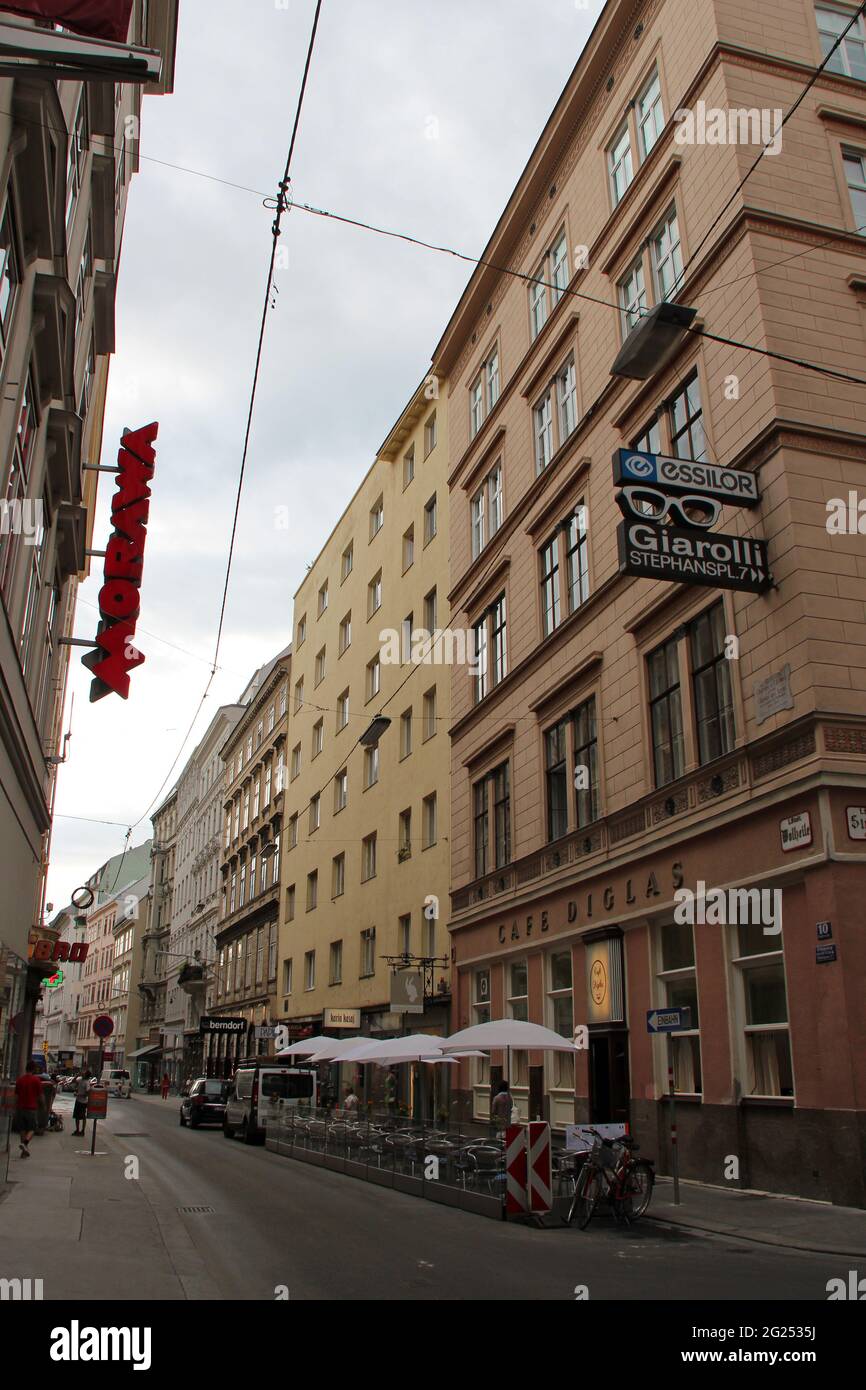street and flat buildings in vienna (austria Stock Photo - Alamy
