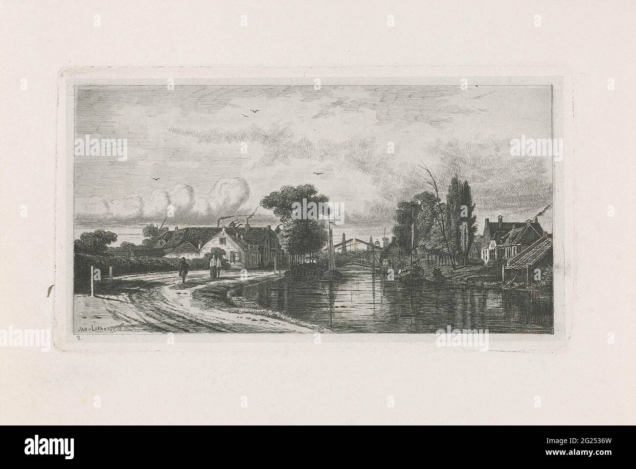 River landscape with drawbridge; Surrounded by Utrecht. River landscape ...