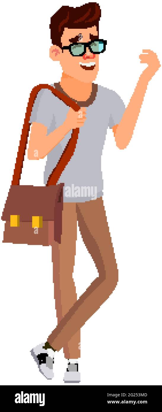 caucasian man with bag laughing from joke cartoon vector Stock Vector ...