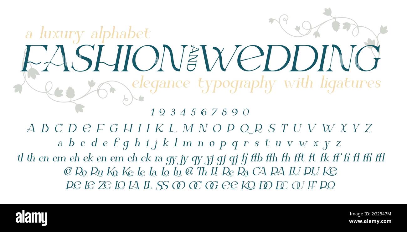Modern sans serif elegance font. Classic minimal high contrast wedding ...