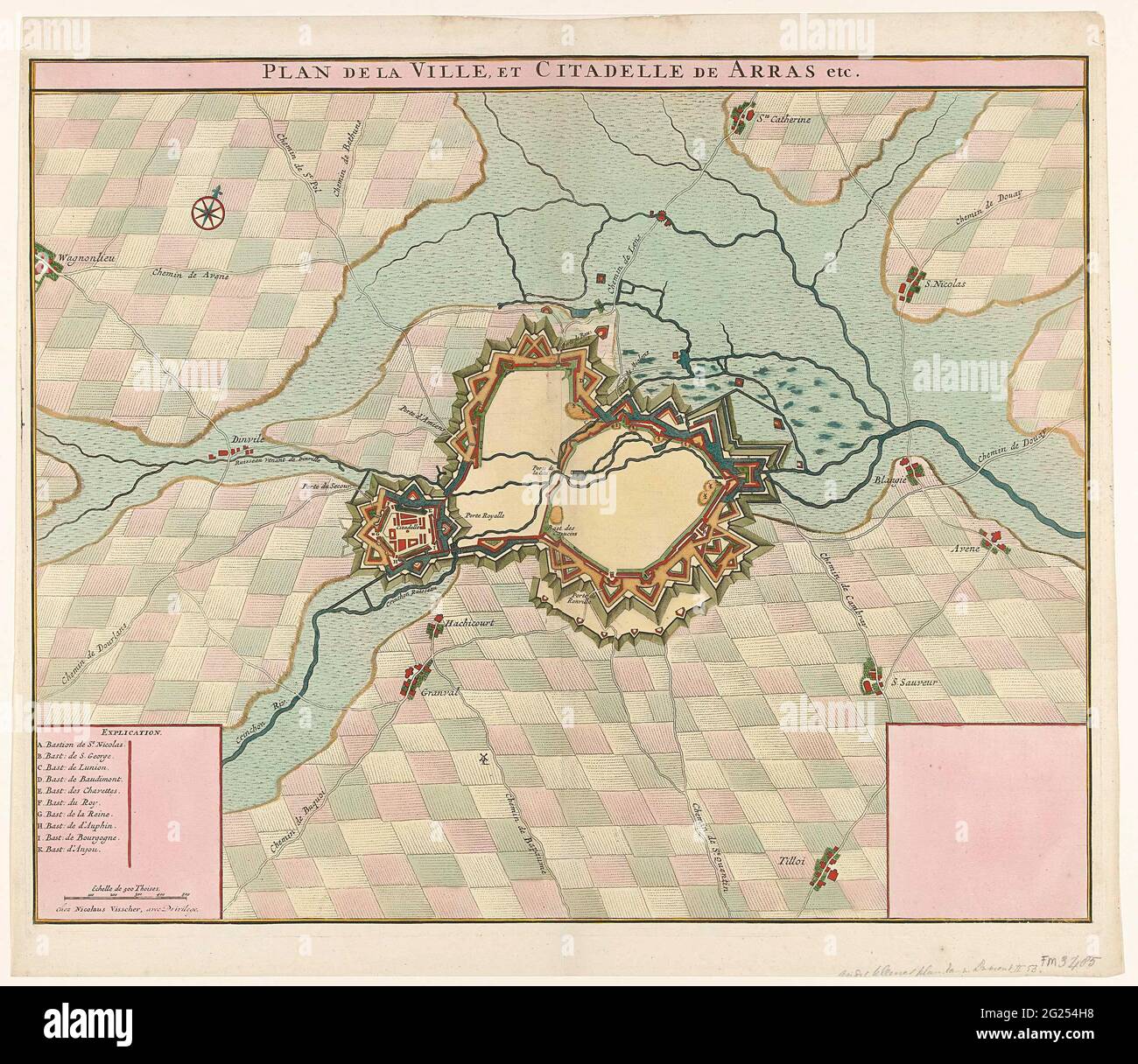 Map of Arras, 1712; Plan De La Ville, ET Citadelle de Arras etc .. Map ...