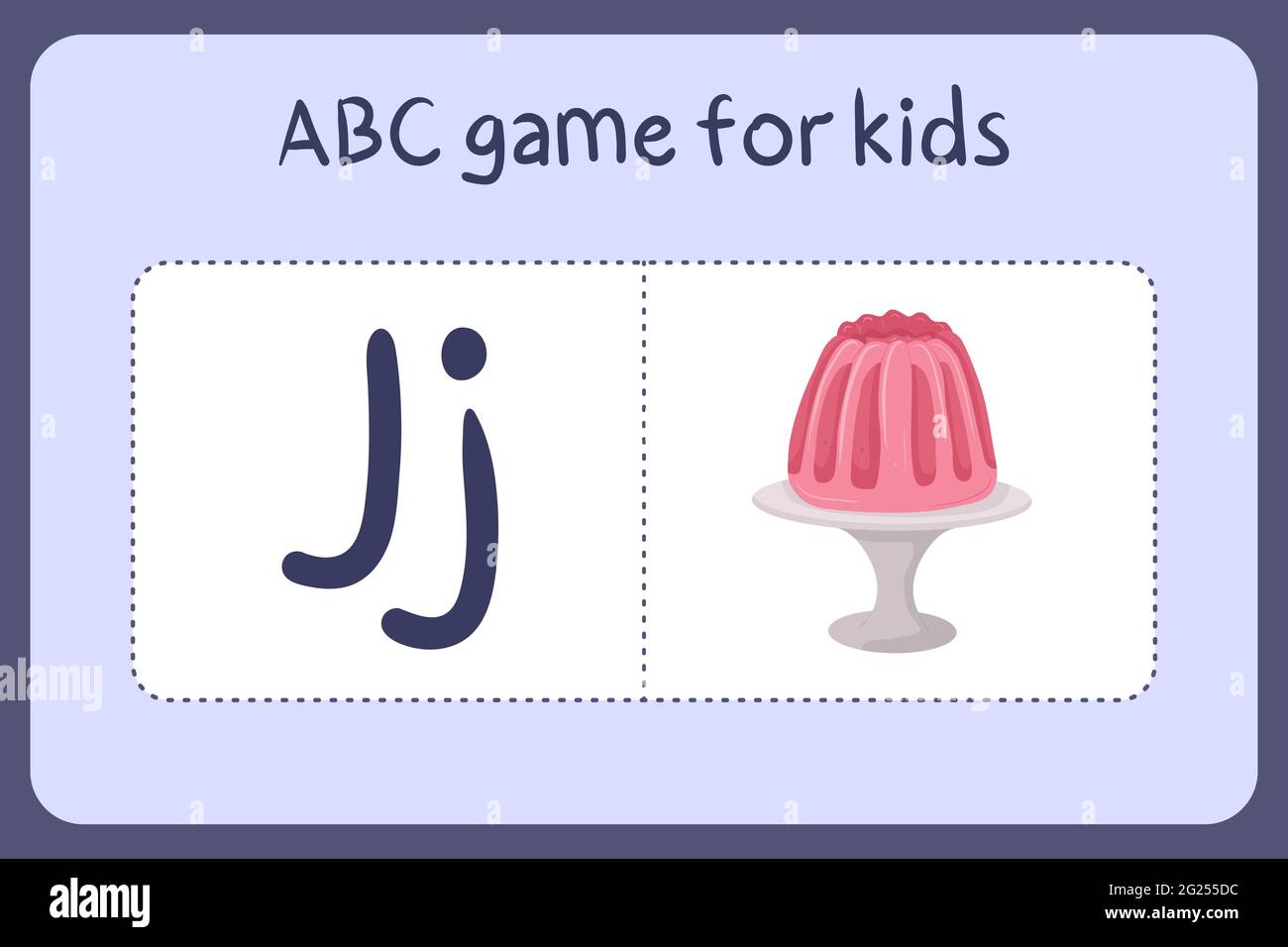 Kid alphabet mini games in cartoon style with letter J - jelly. Vector ...