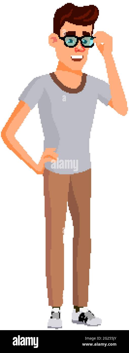 smart young man speaking with lecturer on courses cartoon vector Stock ...
