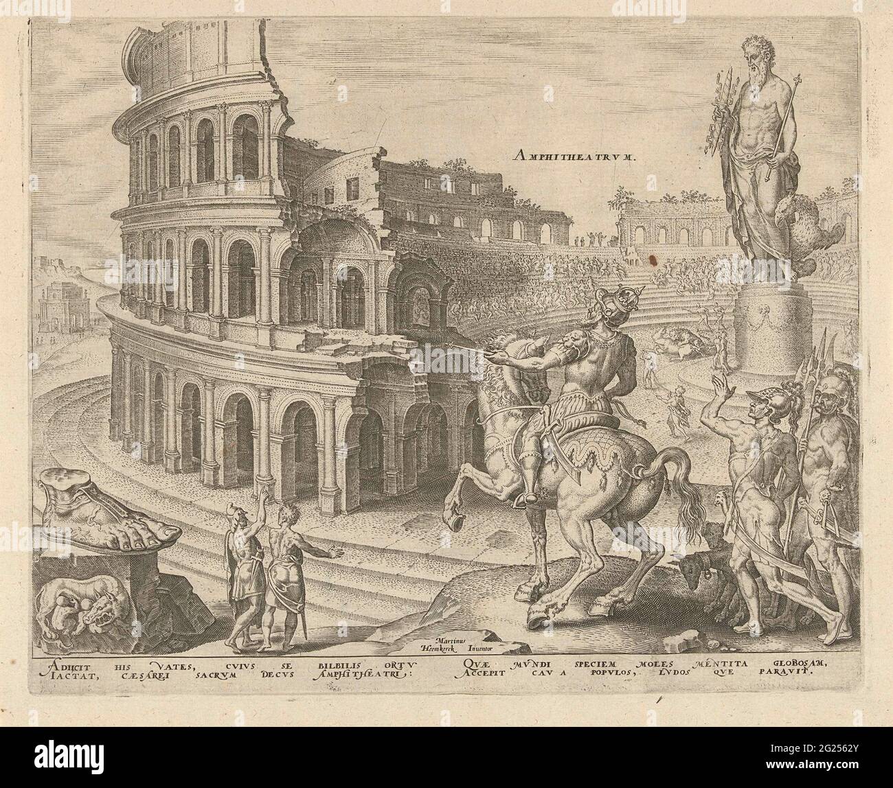 Colosseum in Rome; Amphitheatrvm; The eight world wonders. Ruins of the ...