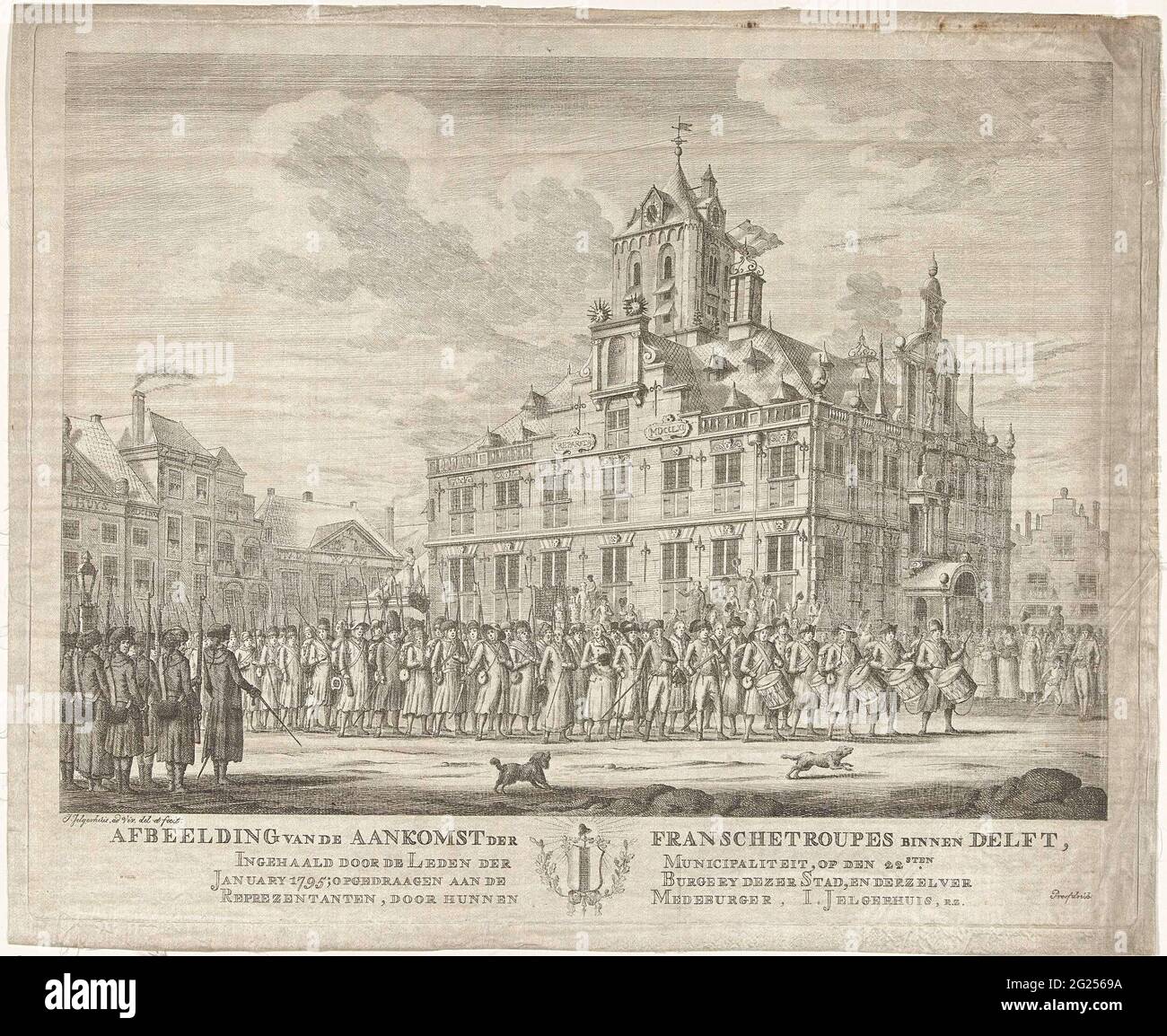 Arrival of French troops in Delft, 1795; Image of the arrival of the ...