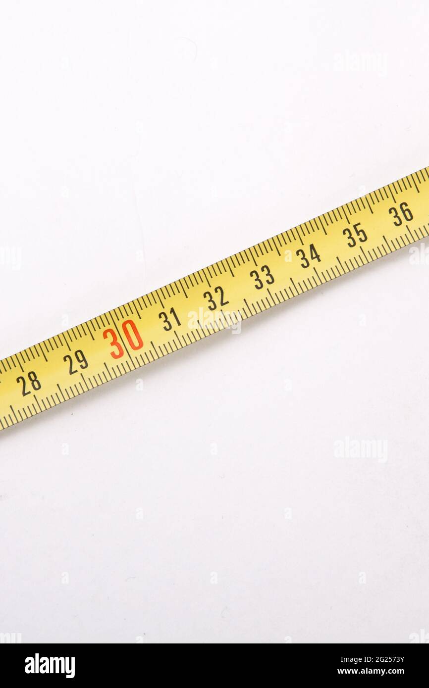 Top view of a tapeline isolated on a white background Stock Photo - Alamy