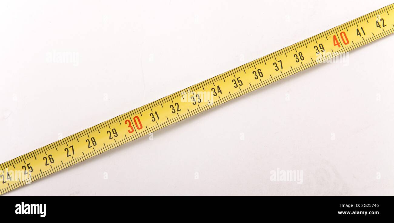 Top view of a tapeline isolated on a white background Stock Photo - Alamy