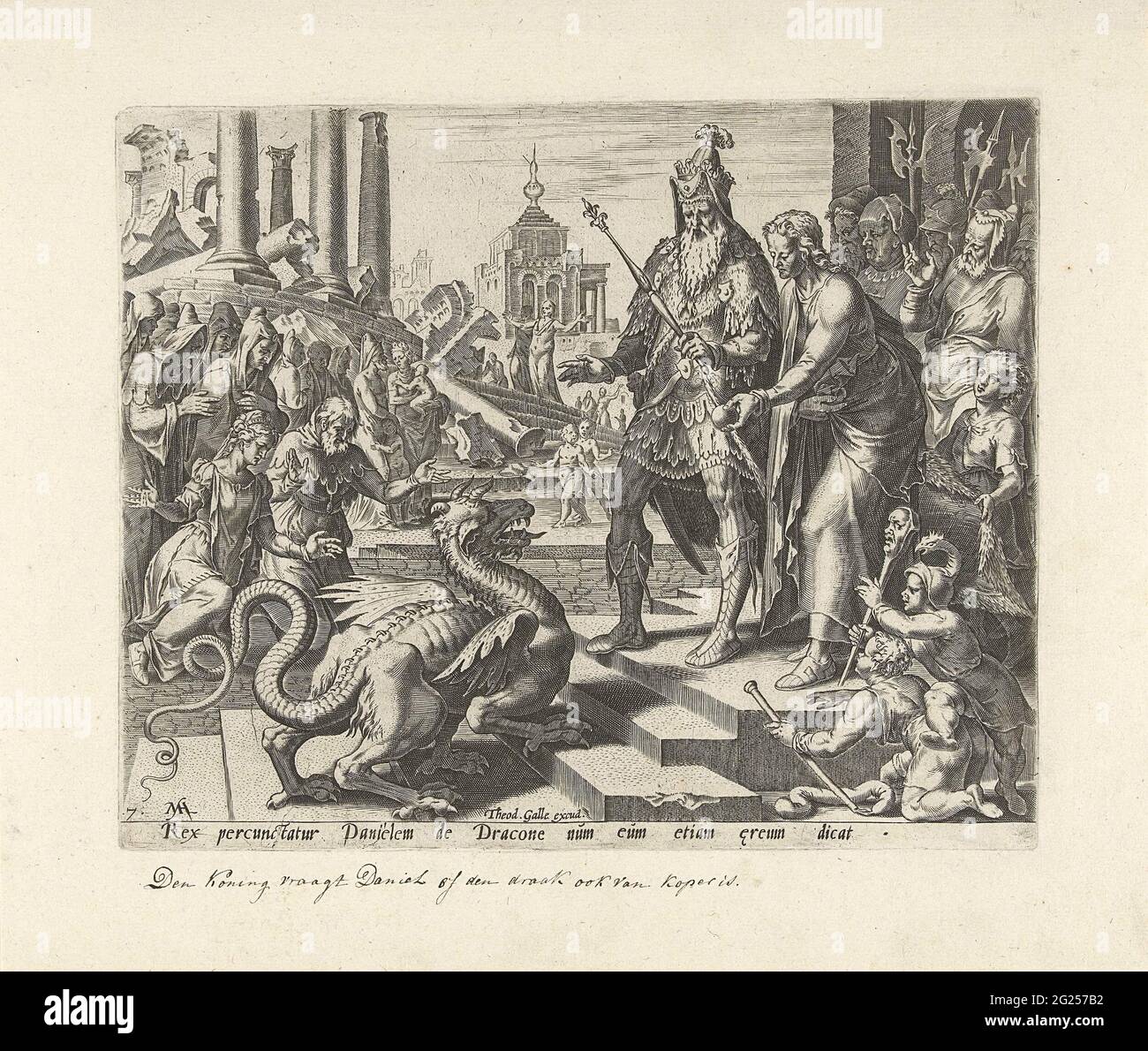 Daniel feeds the dragon; History of Daniel, bell and the dragon. King ...