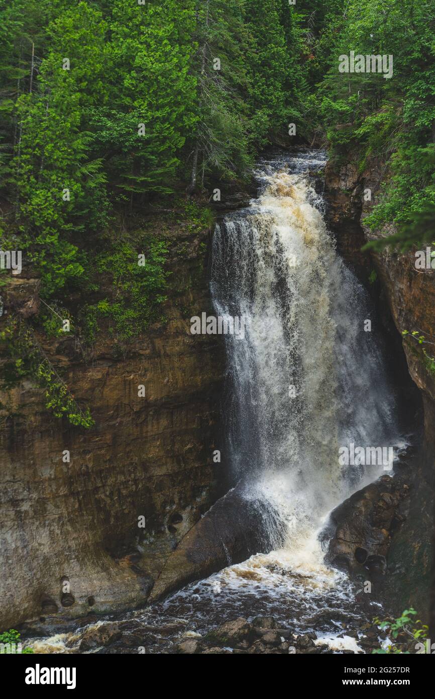 Miners Falls at Pictured Rocks National Lakeshore, Upper Peninsula of ...