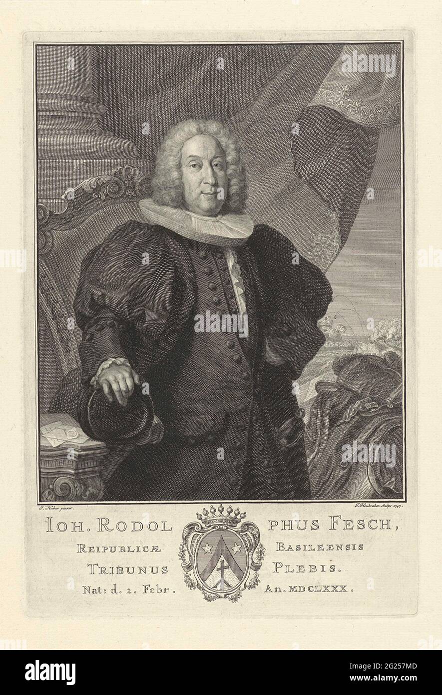Portrait of dude Rodolphus Fesch; John. Rodolphus Fesch. Job's knee ...