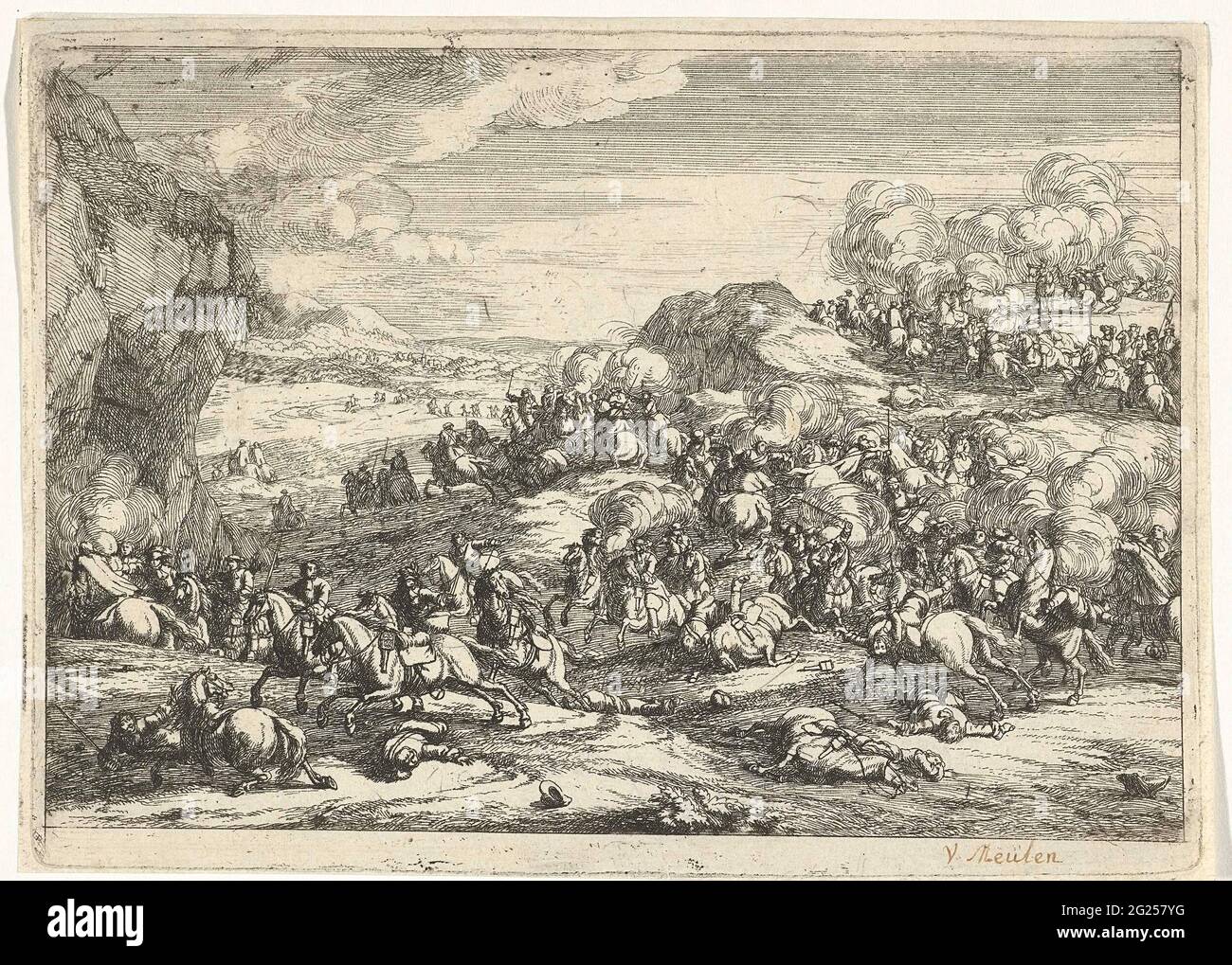 Landscape with equestrian fight; Landscapes Stock Photo - Alamy