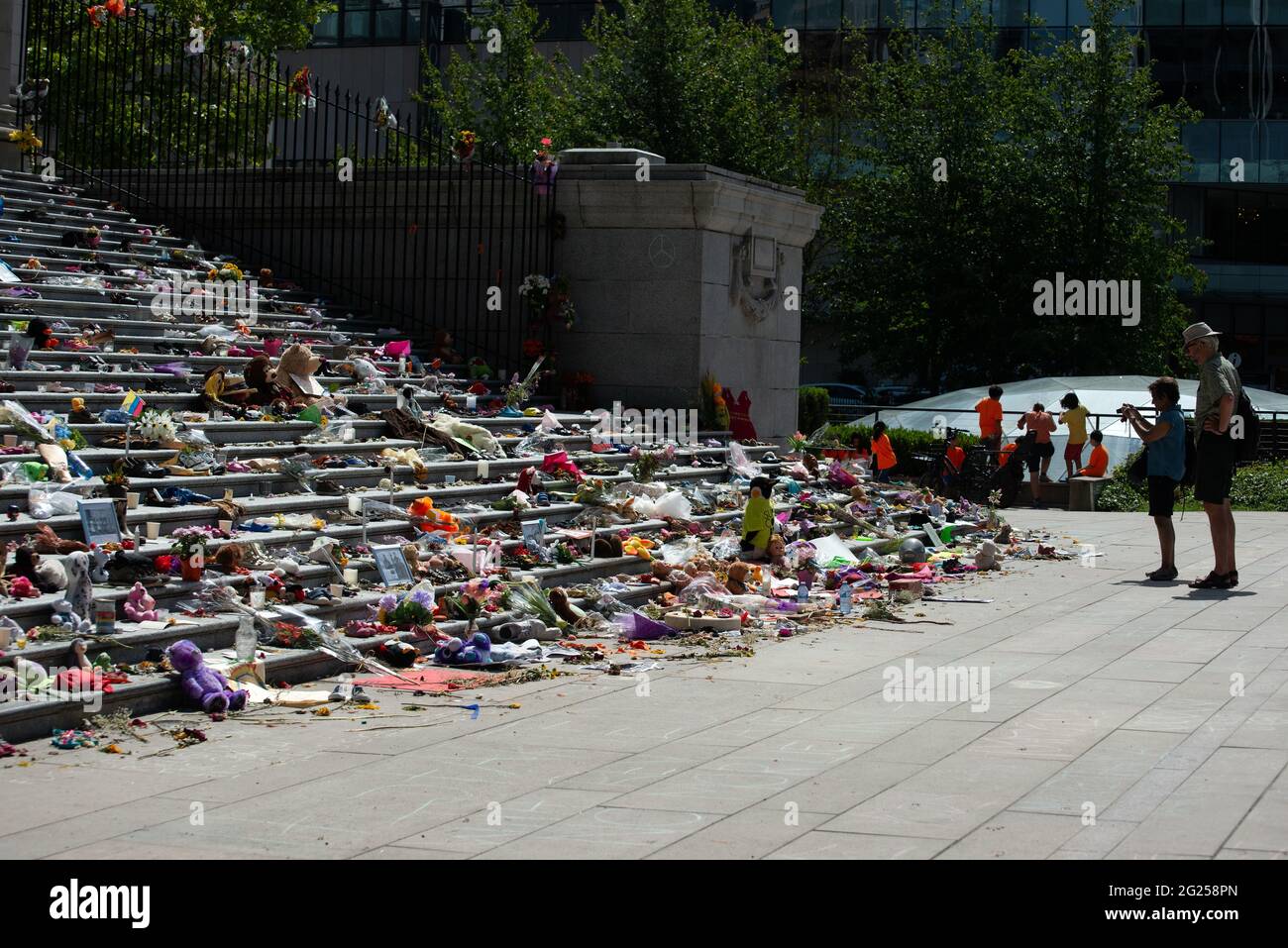 A memorial at Vancouver Art Gallery, honouring the 215 children whose ...