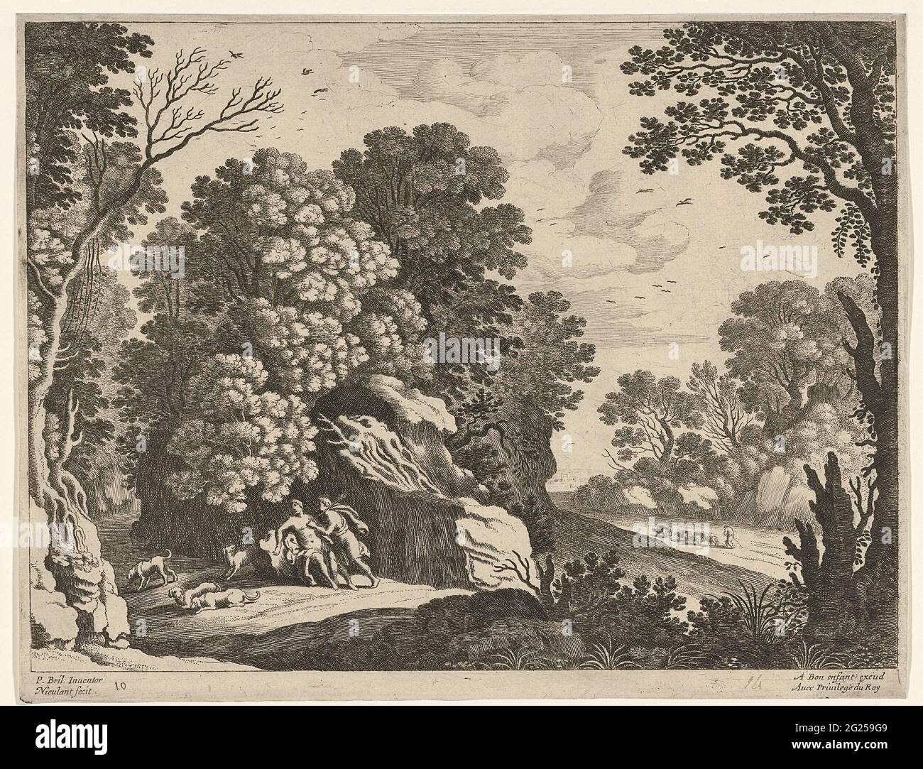 Cephalus and procris; Italian landscapes. In a landscape, the procris ...