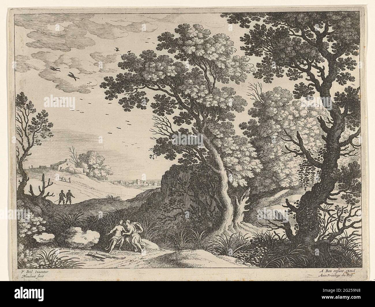 Landscape with diana and a nymph; Italian landscapes. Diana and a nymph ...