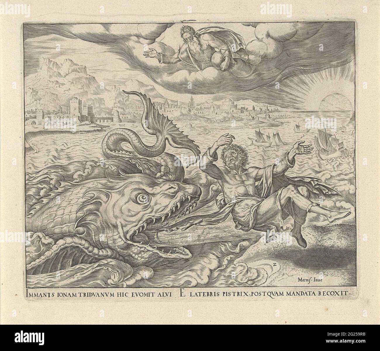 The fish spits Jonah on the land; History of Jonah. After surviving ...