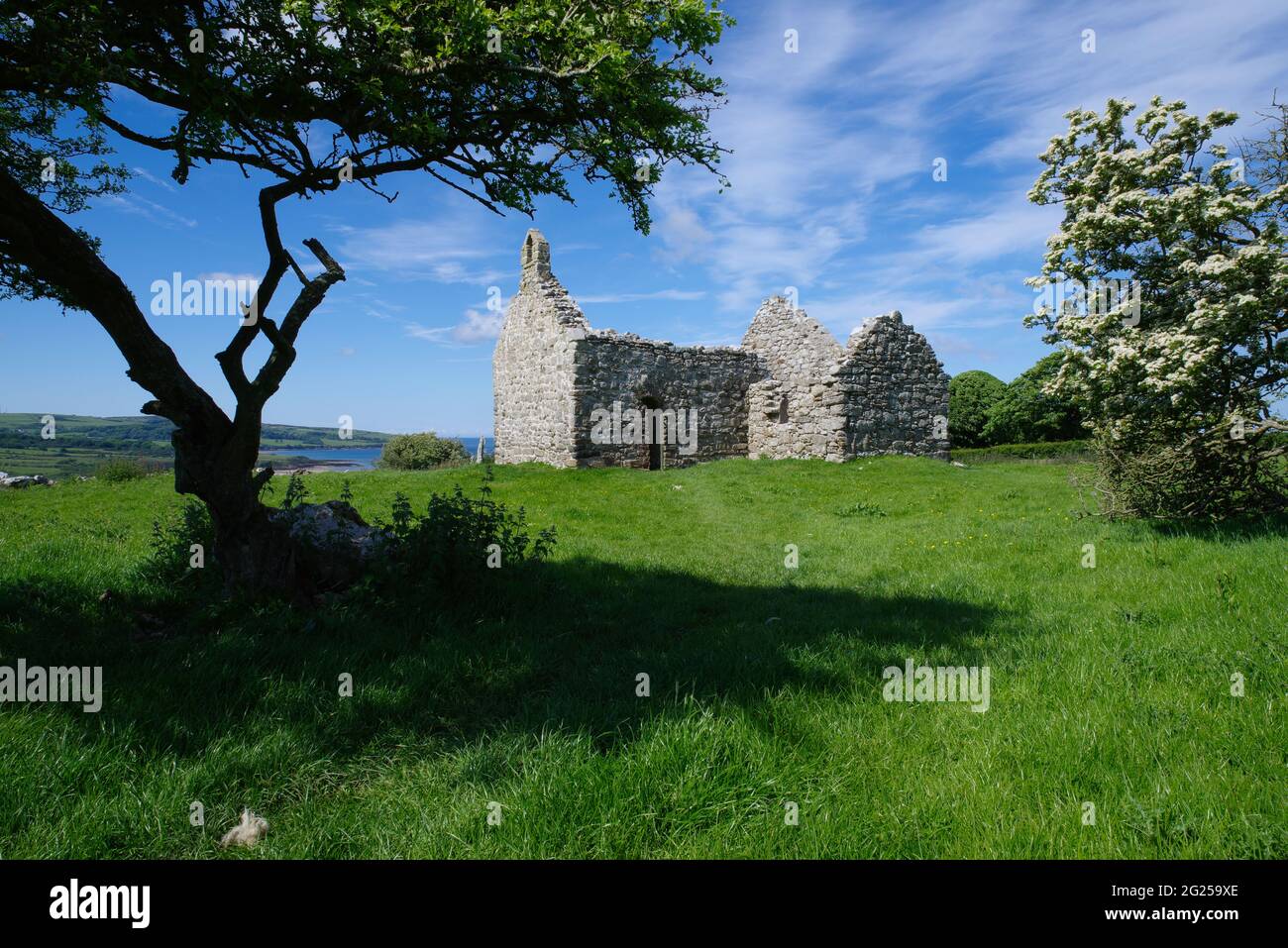 Lligwy Chapel Ruin, Anglesey, North Wales Stock Photo - Alamy