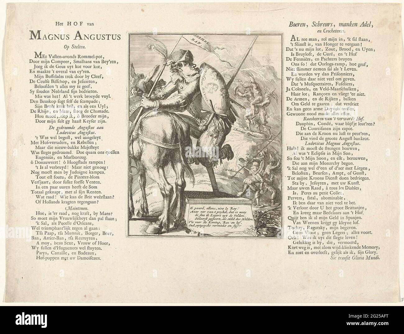 Cartoon on the electoral frost of Bavaria, 1706; The Court of Magnus ...
