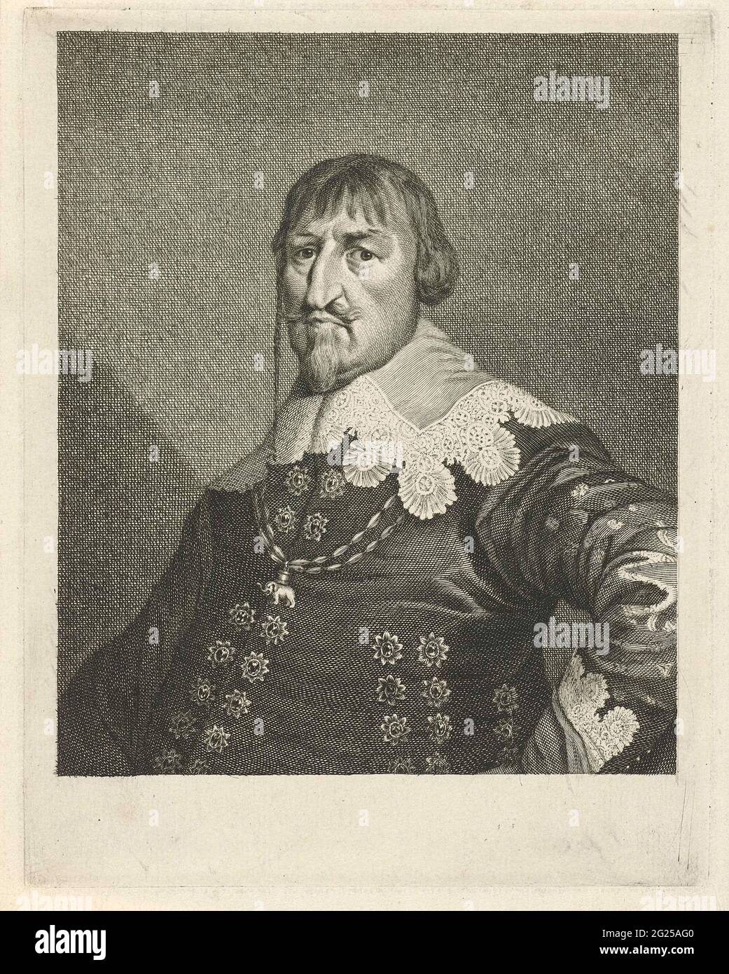 Portrait of Christiaan IV king of Denmark. Portrait in half towards the ...
