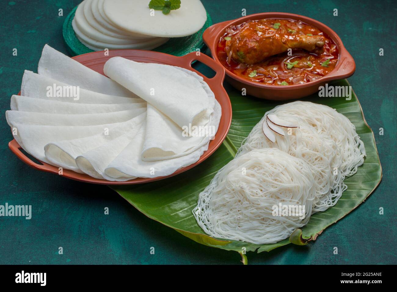 Chicken curry with pathir and ideyappam,a good combination of chicken ...