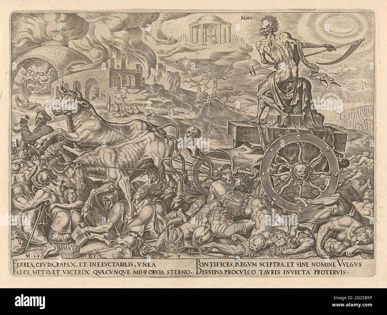 Triumph of death; Triumphs of Petrarca. Death, in the form of a ...