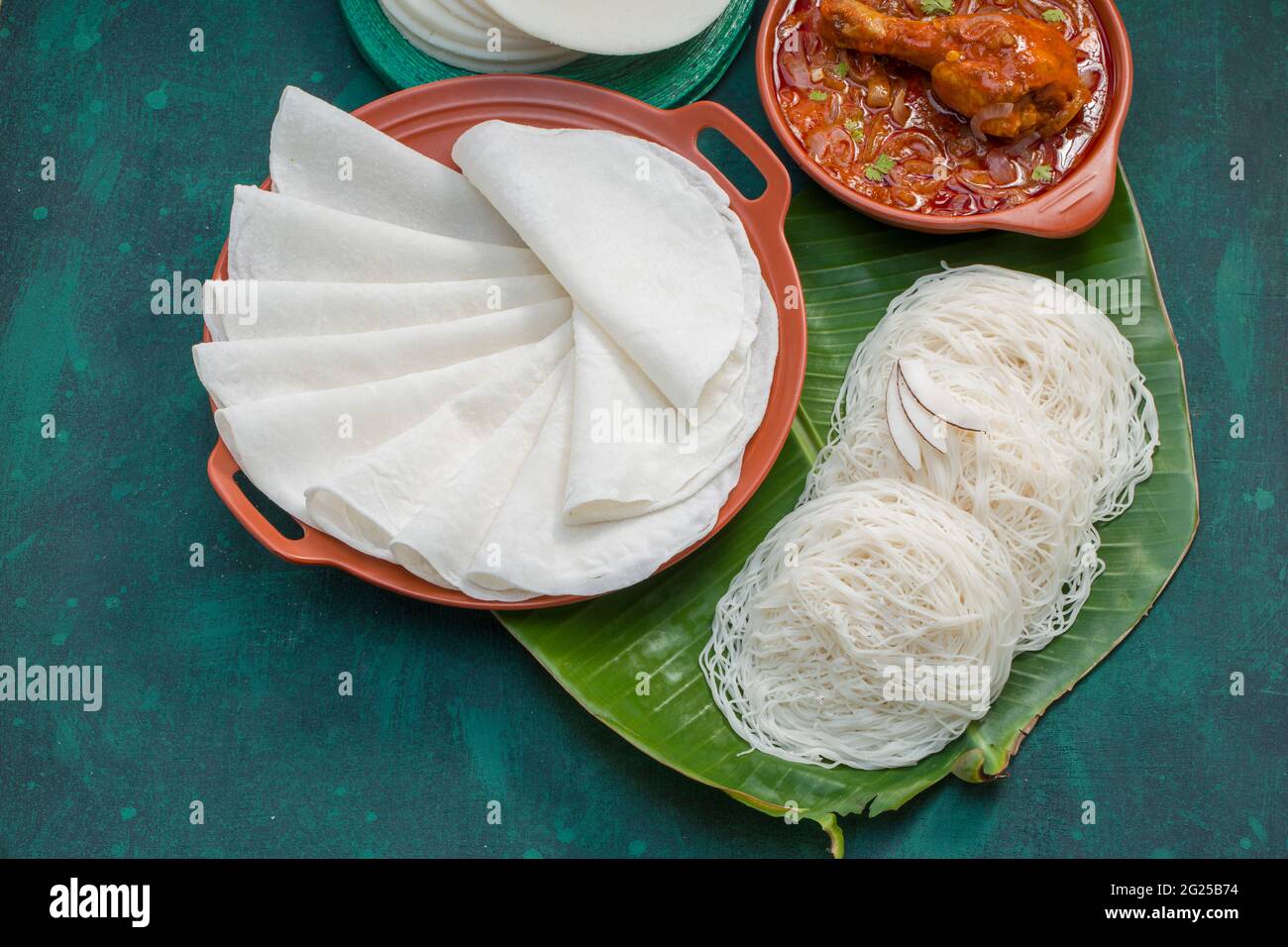 Chicken curry with pathir and ideyappam,a good combination of chicken ...