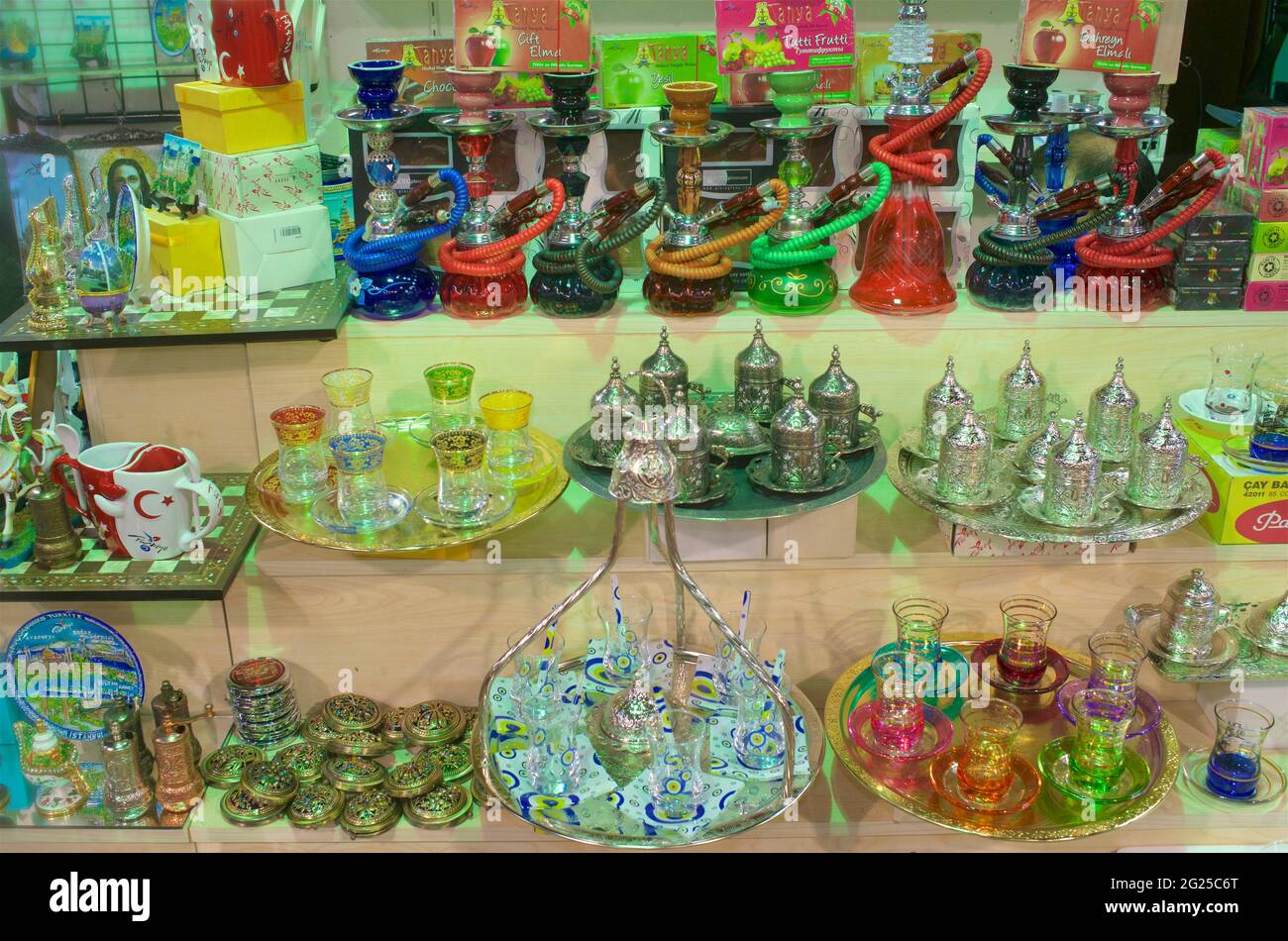 Distinctively Turkish style souvenirs for sale in a shop at the Grand ...
