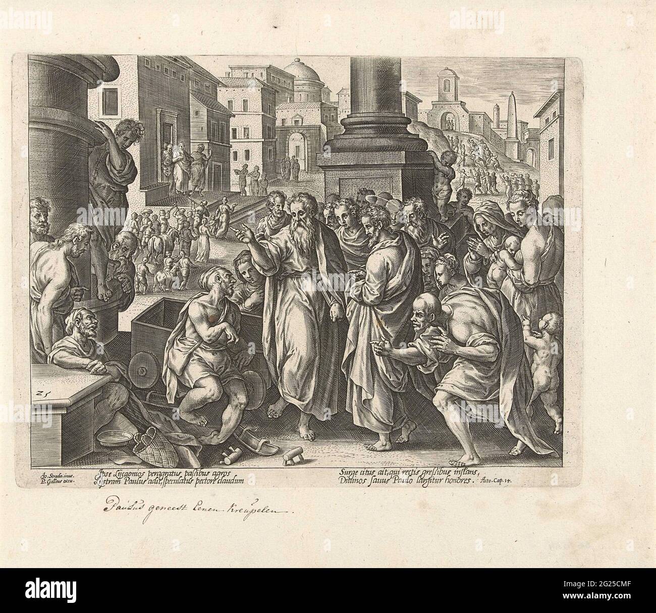 Paul heals a Kreupele in Lystra; Acts of the Apostles; Acta Apostolorum ...