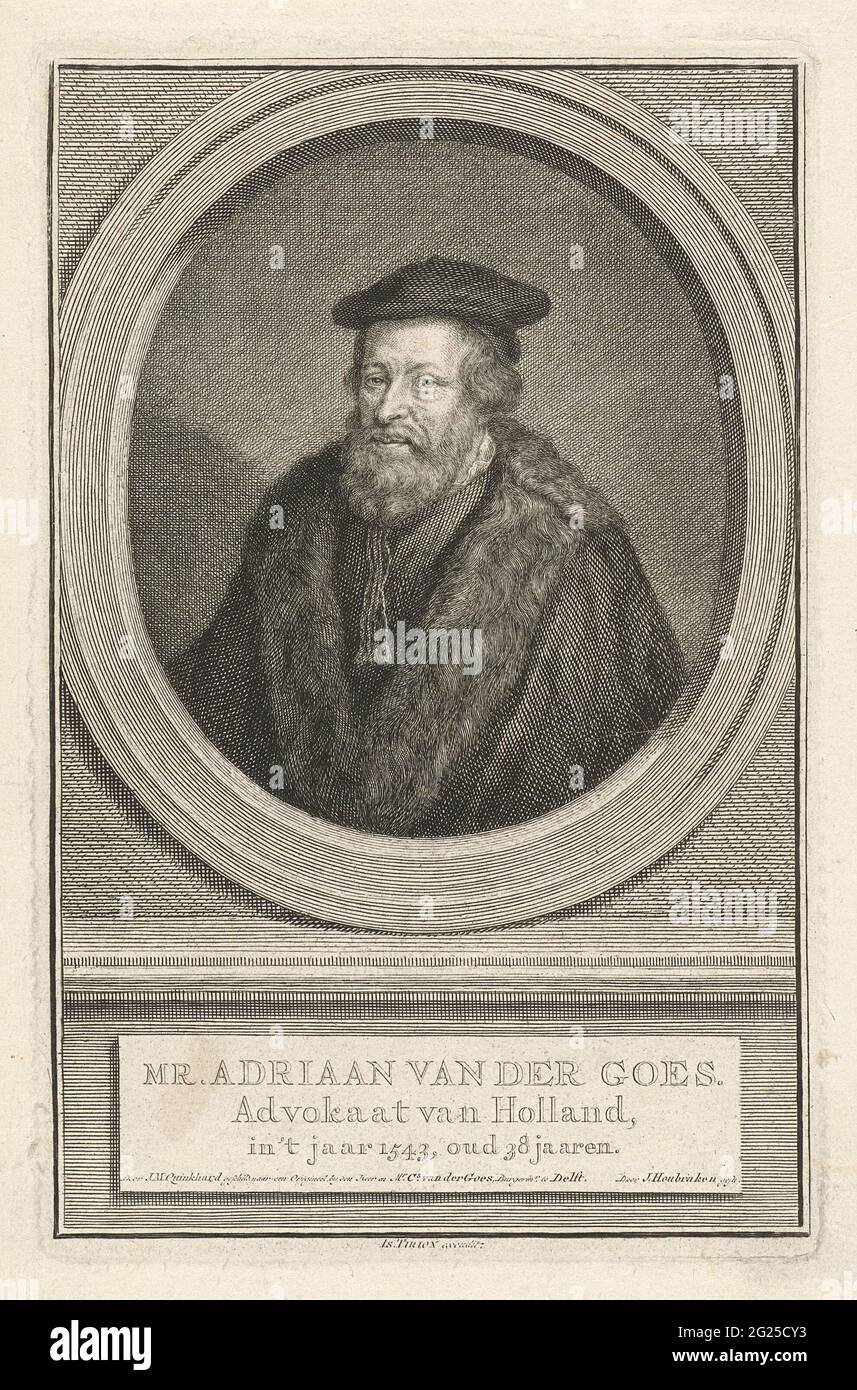 Portrait of Adriaan van der Goes; Mr. Adriaan van der Goes. Bust to the ...