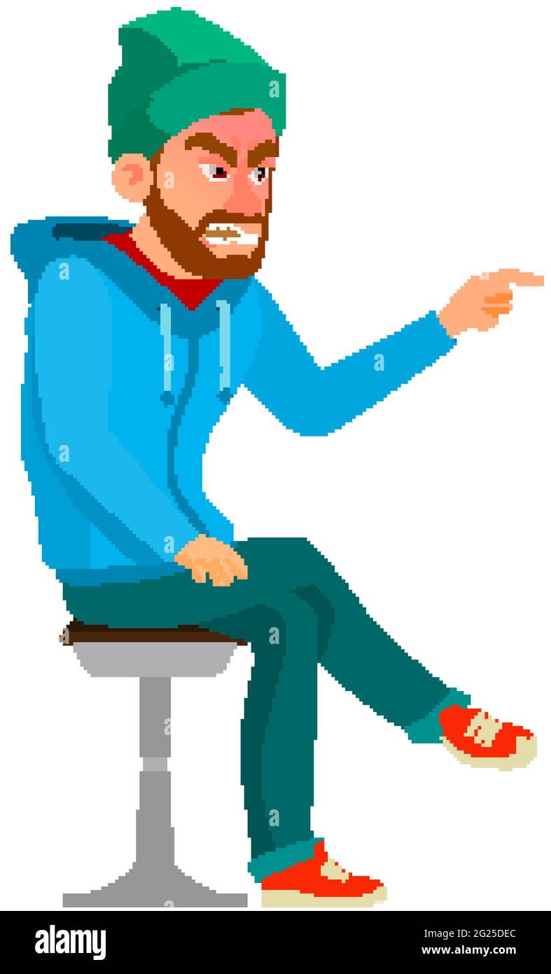 angry man pointing at broken furniture cartoon vector Stock Vector ...