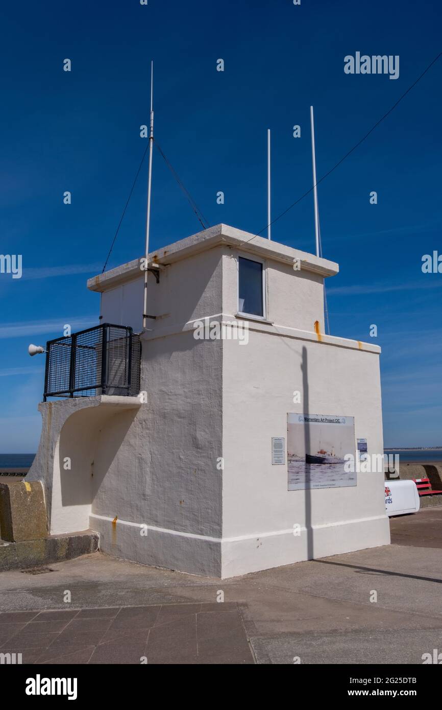 Lifeguard building in New Brighton Wirral April 2021 Stock Photo - Alamy