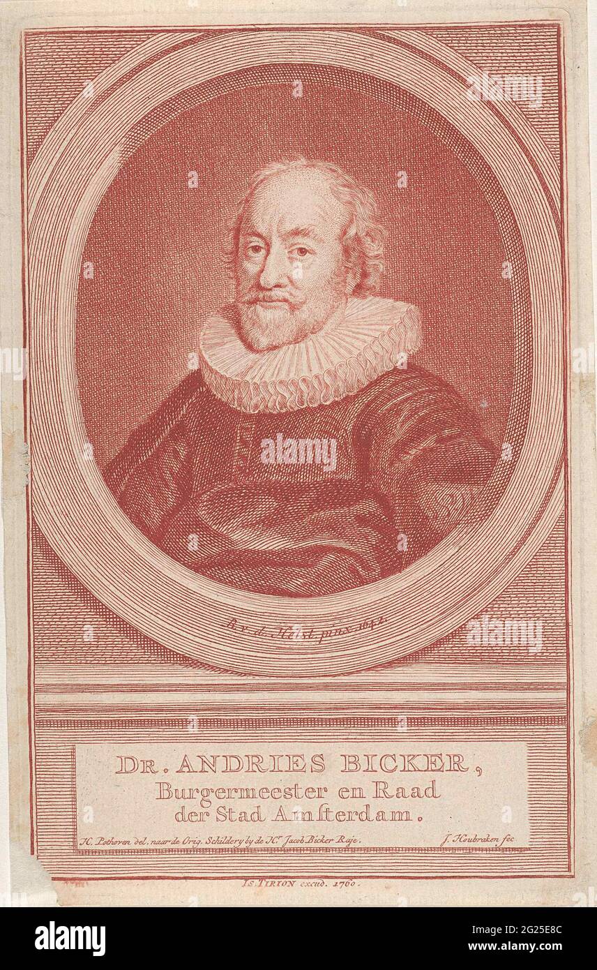 Portrait of Andries Bicker; Mr. Andries Bicker. Bust to the left of ...