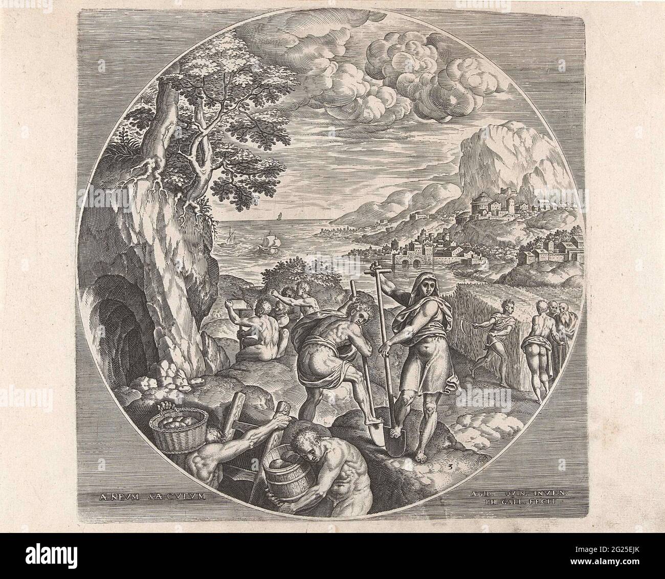 Bronze century; Anevm saecvl; The four eras. In a round list the bronze ...