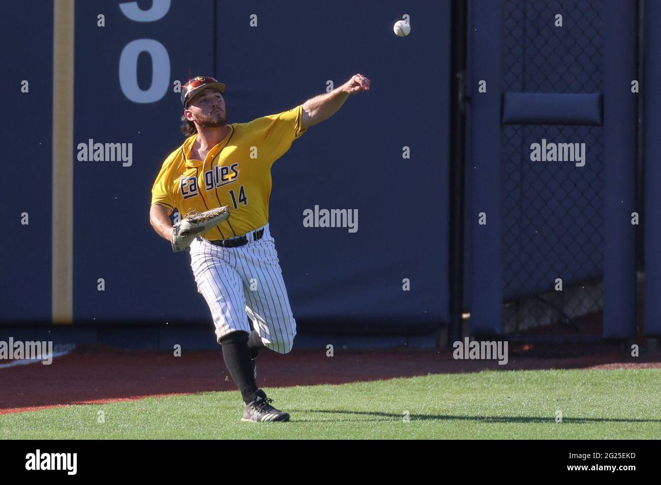 June 07, 2021: Southern Miss outfielder Gabriel Montenegro (14) throws ...