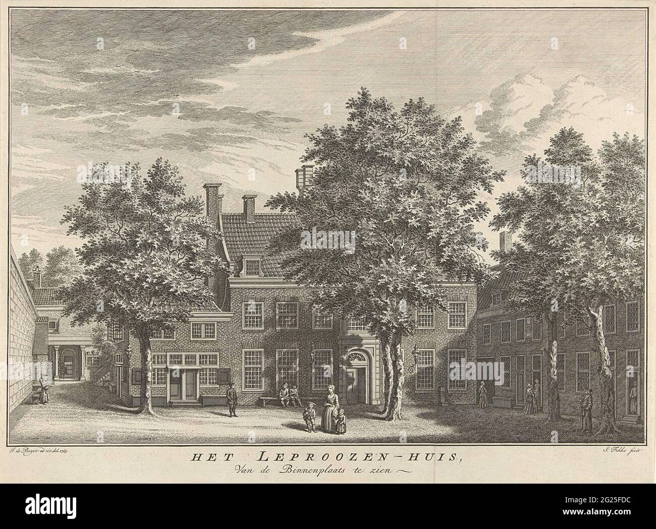 The courtyard of the Leprose House in Amsterdam; The Leproose house ...