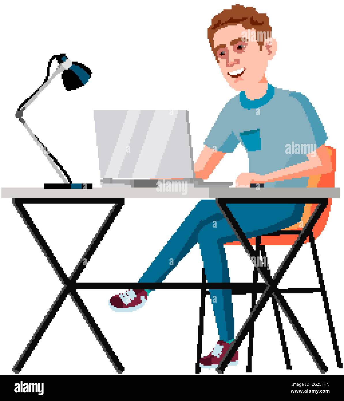 Cartoon Student Writing